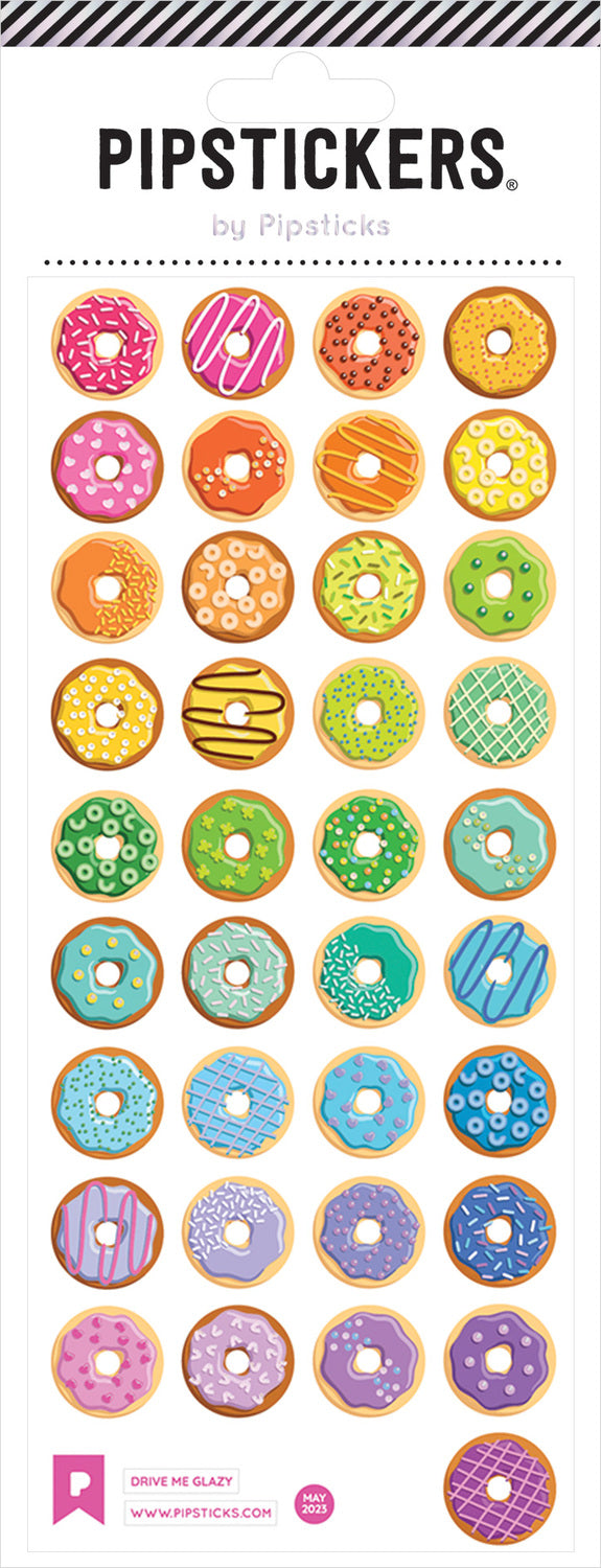 Drive Me Glazy Stickers - Sweet Car & Donut Themed Craft Stickers ...