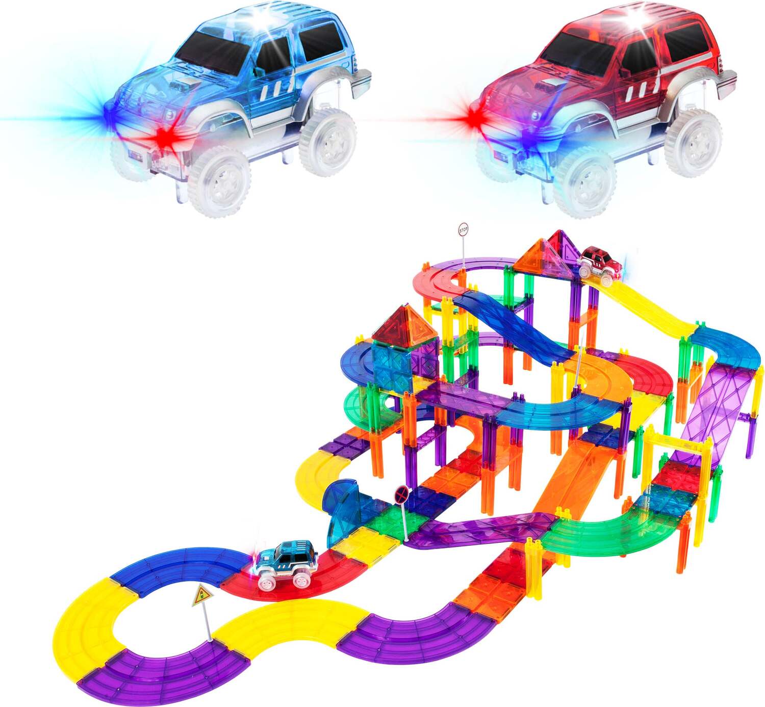 PicassoTiles 100pc Race Track Building Blocks – Toys and Sweets